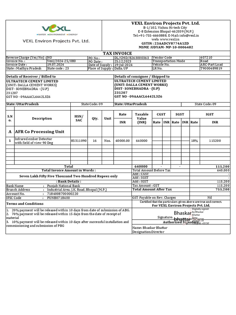080 Invoice - Infrared Ember Detector | PDF | Payments | Taxes