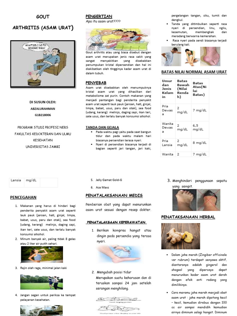 Leaflet Gout Arthritis Pdf