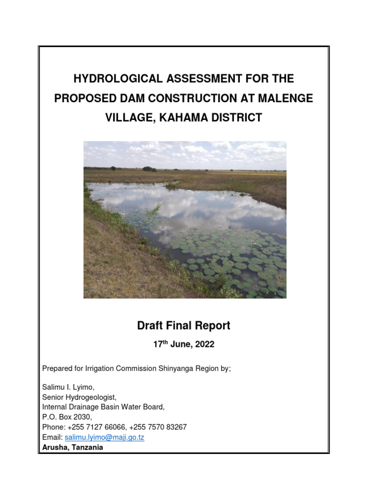 Malenge Dam Hydrological Report | PDF | Drainage Basin | Flood