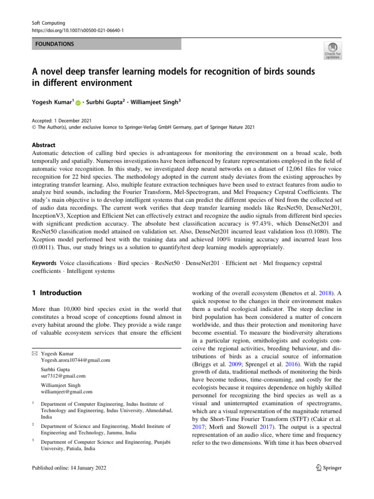 Birds Soco Paper | PDF | Deep Learning | Artificial Neural Network