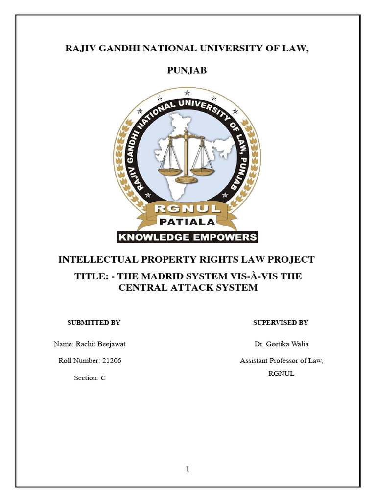 Rachit Beejawat - IPR - Final Draft - PDF | PDF | Trademark | Monopoly (Economics)