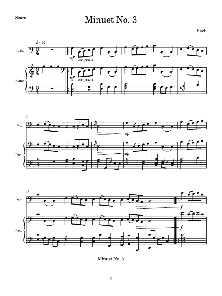 Minuet No. 3 With Accompaniment | PDF | Elements Of Music | Classical Music