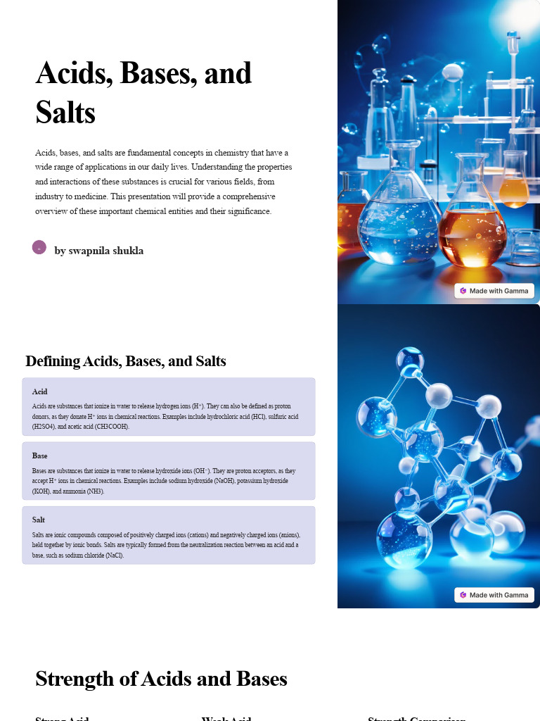 Acids, Bases, and Salts Explained | PDF | Acid | Ph