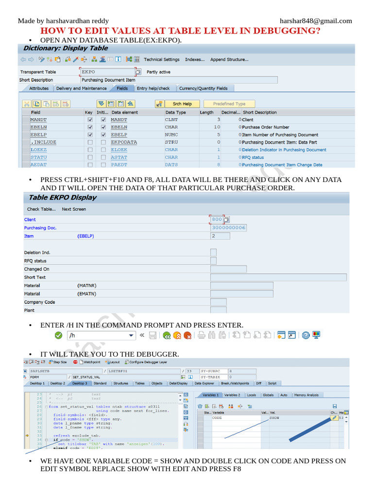 Edit Values of A Table at Debugging | PDF | Computers | Technology ...