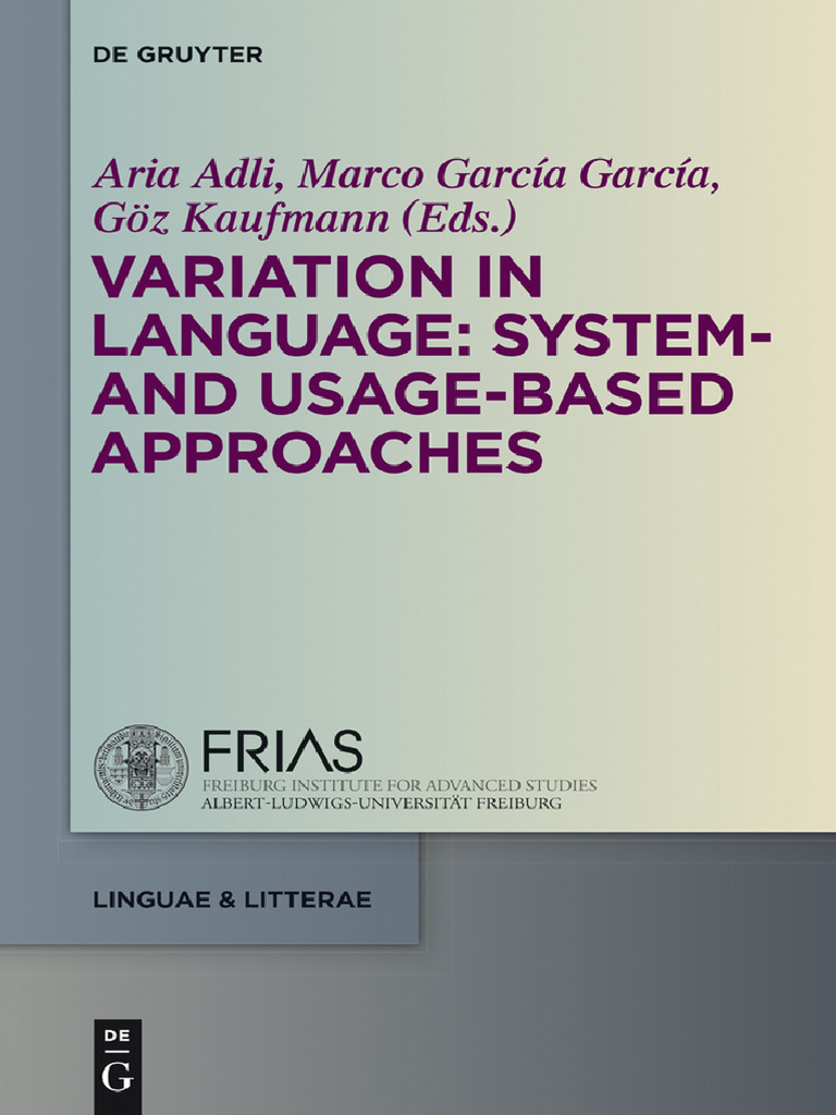 Variation in Language - System - and Usage-Based Approaches | PDF ...