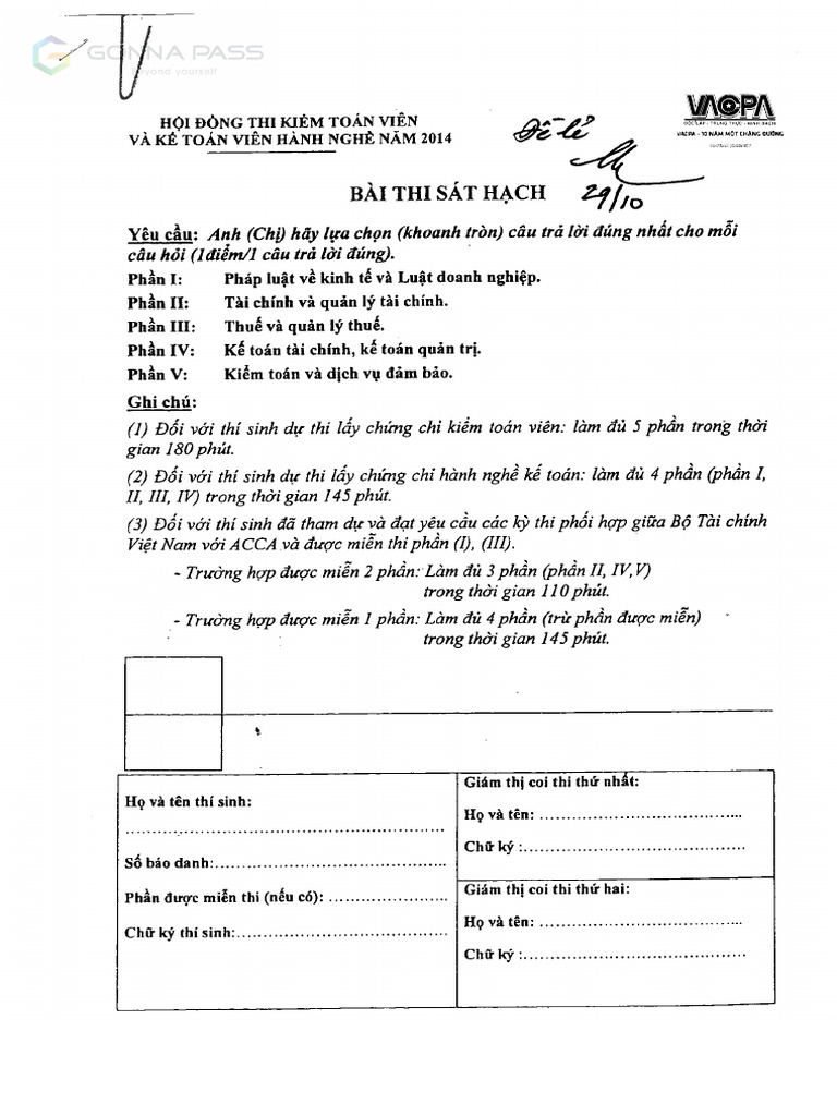 10.de Thi Sat Hach KTV 2014 - de LE | PDF