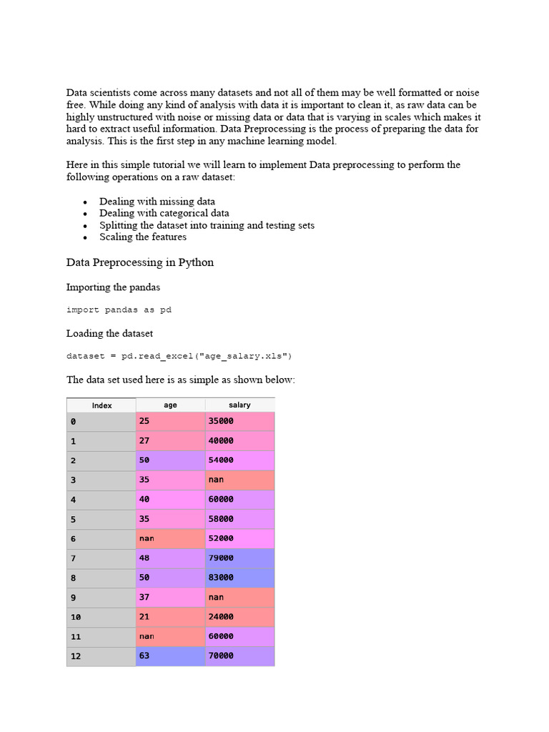 Data Preprocessing for Beginners | PDF | Computer Programming | Computing