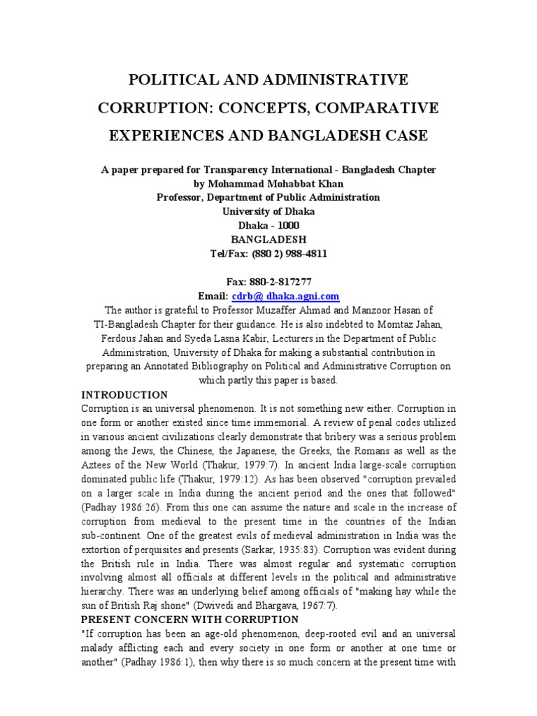 Political Corruption Bangladesh | Political Corruption | Corruption