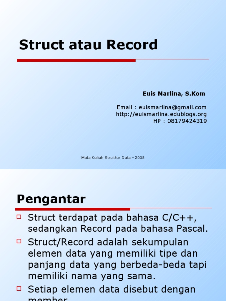 Materi 4 - Struct Atau Record | PDF