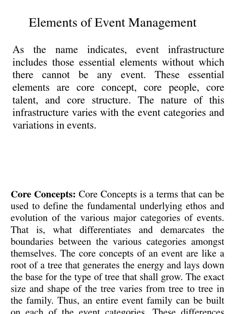 Elements of Event Management | PDF | Logistics | Economies