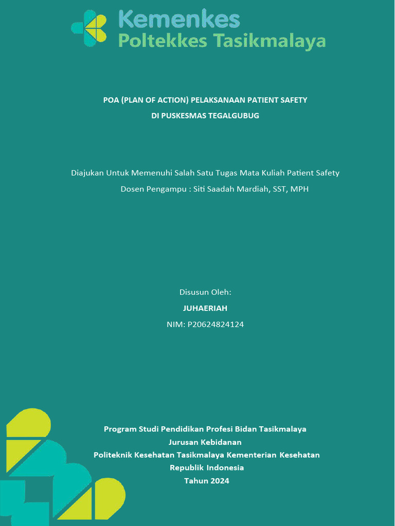 POA Patient Ssfety | PDF | Sains & Matematika