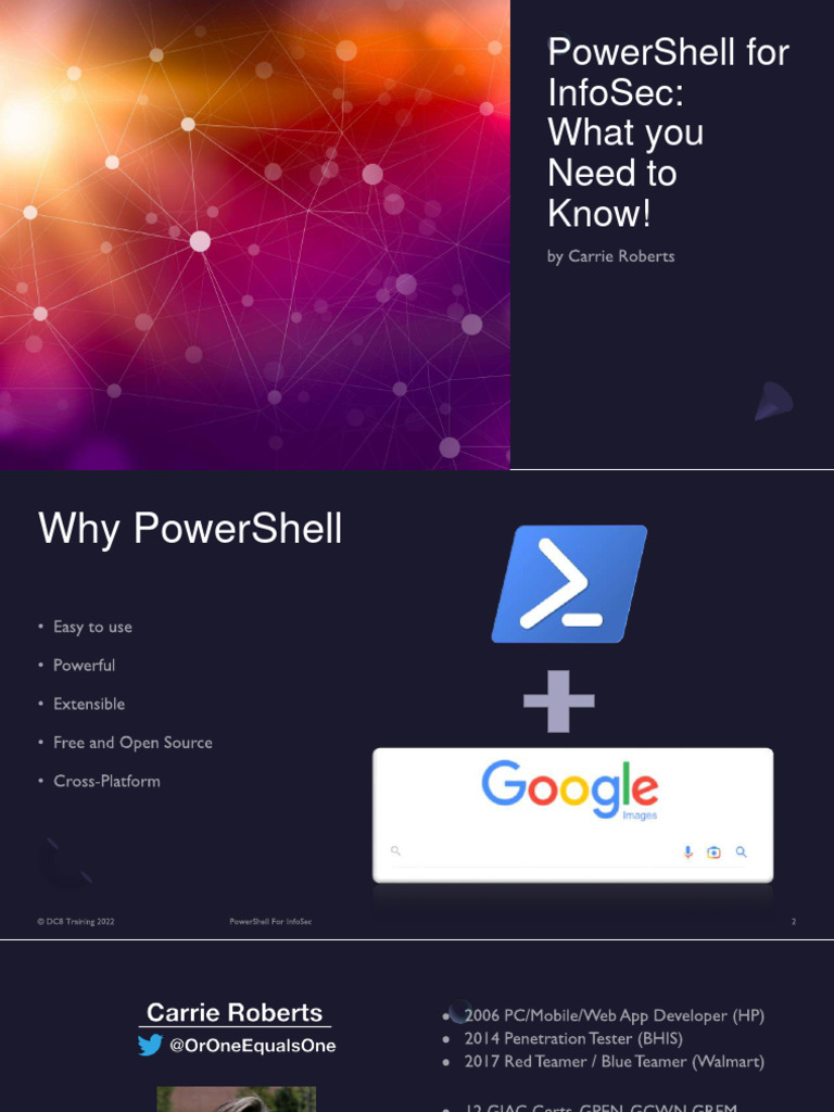 PowerShell For InfoSec Slides | PDF | Computing | Computer Programming PowerShell For InfoSec Slides | PDF | Computing | Computer Programming