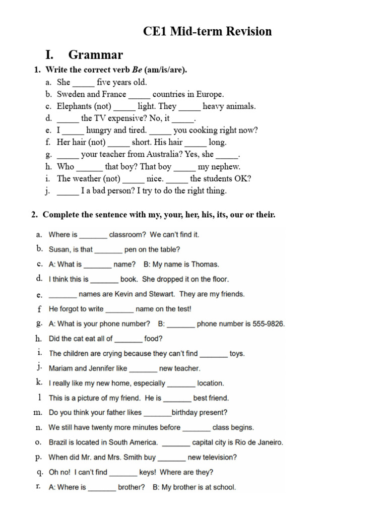 Mid-term revision (for printing) (1) | PDF | Gold