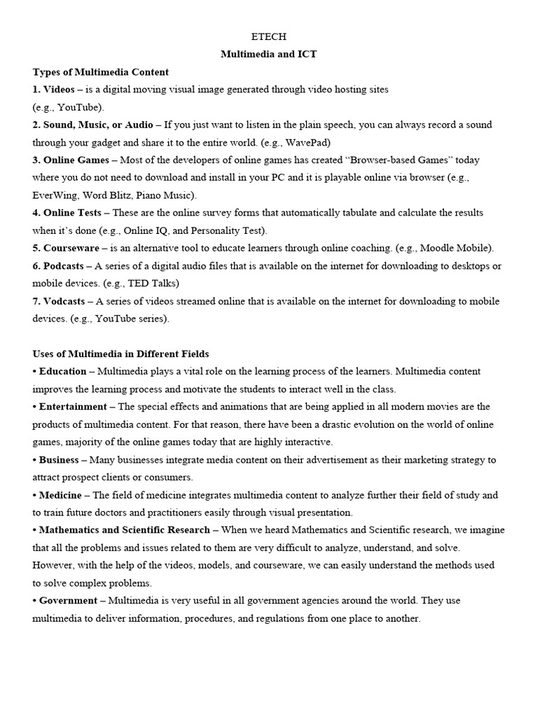 ETECH | PDF | Infographics | Multimedia