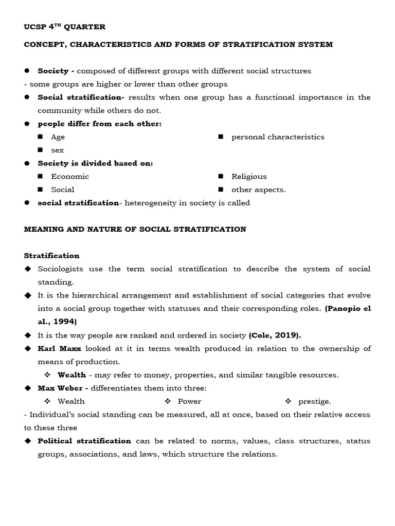 UCSP-4TH-QUARTER | PDF | State (Polity) | Social Status