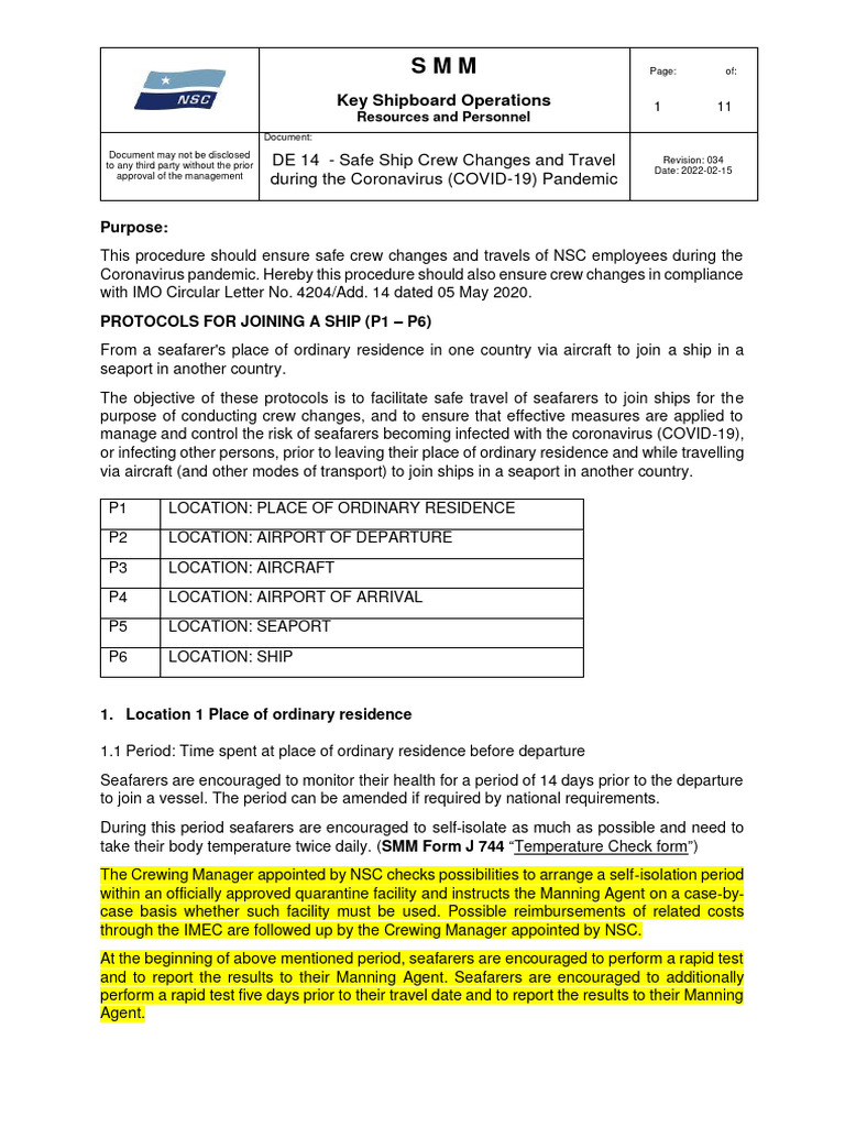 9 Safe Ship Crew Changes and Travel | PDF | Airport | Sailor