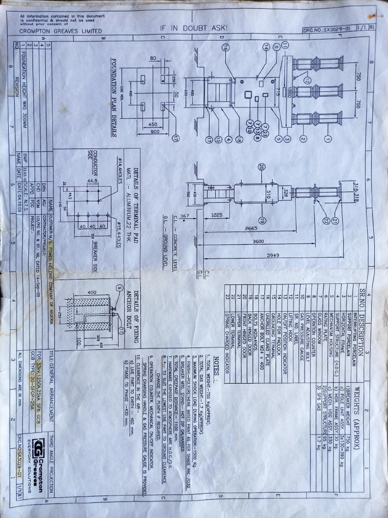 CG 33KV Circuit Breaker | PDF