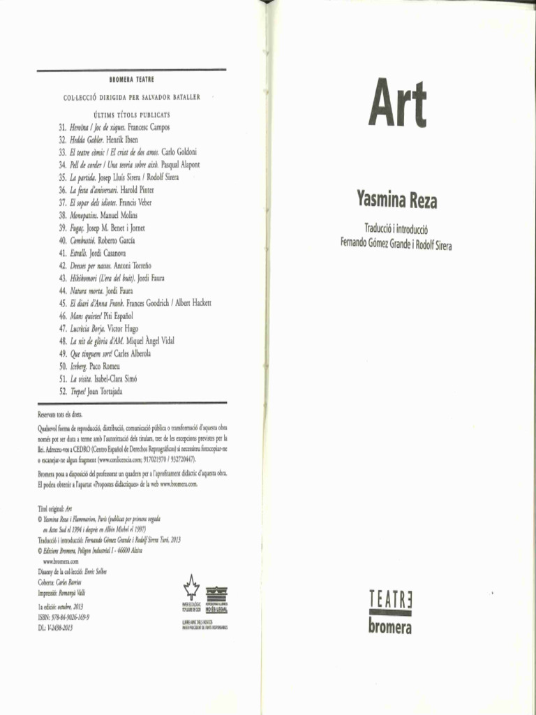 Art de Yasmina Reza | PDF
