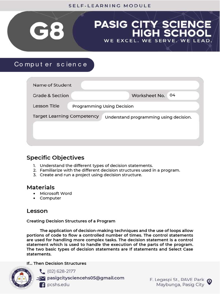 Self_learning Module_4_Q4 (1) | Download Free PDF | Computer Program | Programming