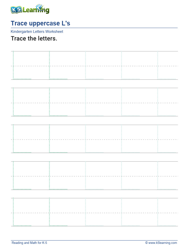 Tracing Uppercase Letters L | PDF