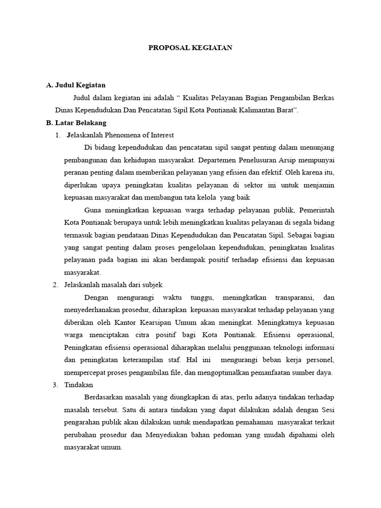 Proposal Kegiatan Dinda Ayu | PDF | Bisnis