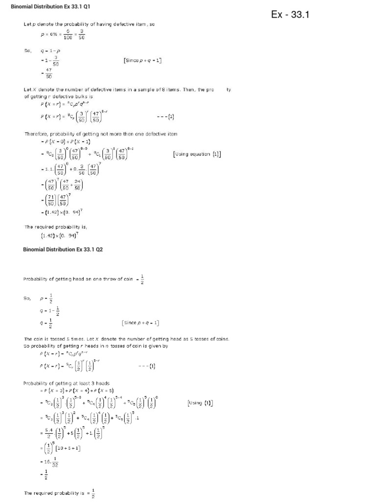 33 - Binomial Distribution - X5mljsu1xpmgsbyralri | PDF