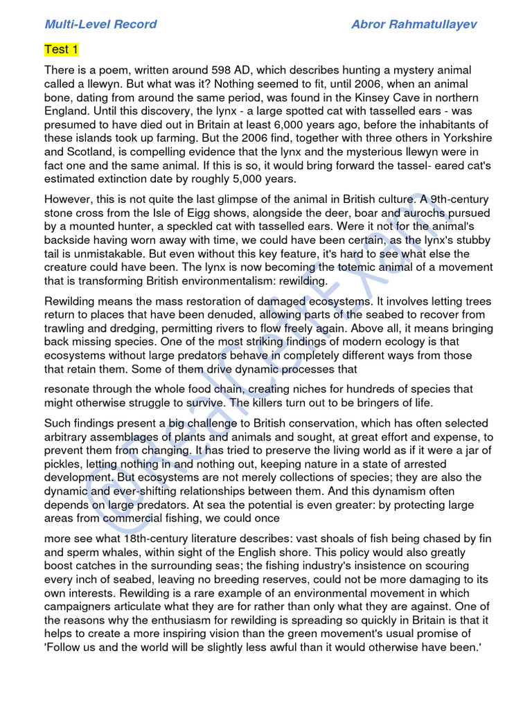 Reading MULTIPLE CHOICE - Hometask | PDF | Microorganism | Unemployment