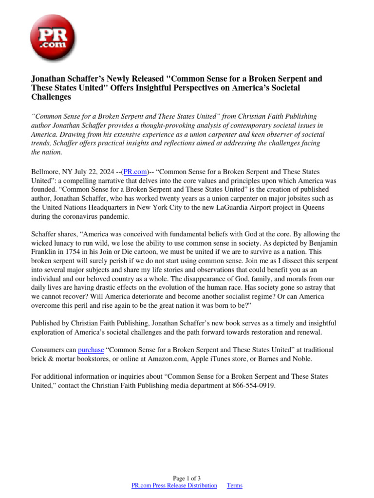 Jonathan Schaffer's Newly Released "Common Sense For A Broken Serpent ...