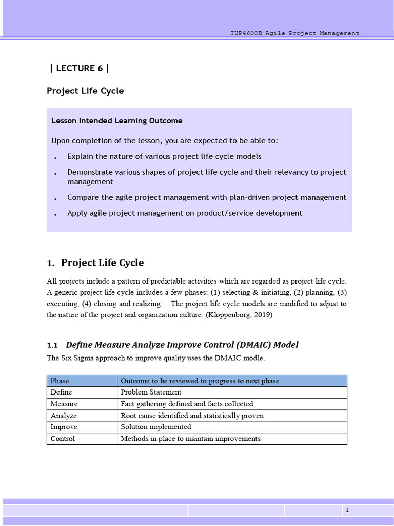 Lecture 6 | PDF | Scrum (Software Development) | Agile Software Development