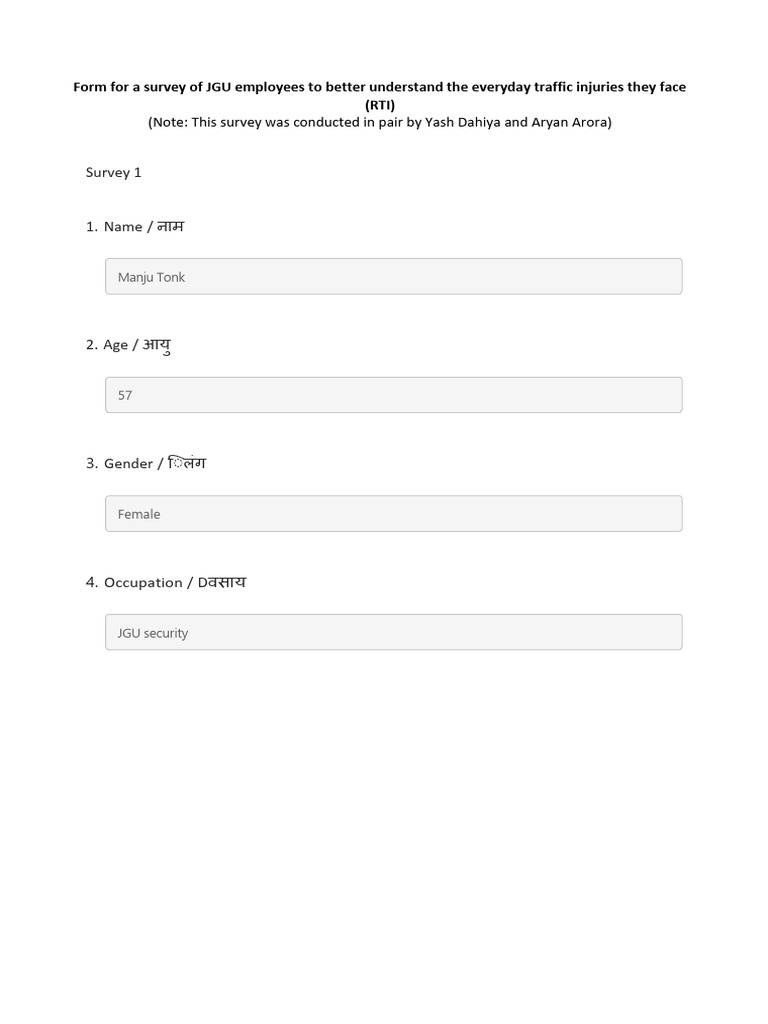 Final Survey Forms Combined | PDF