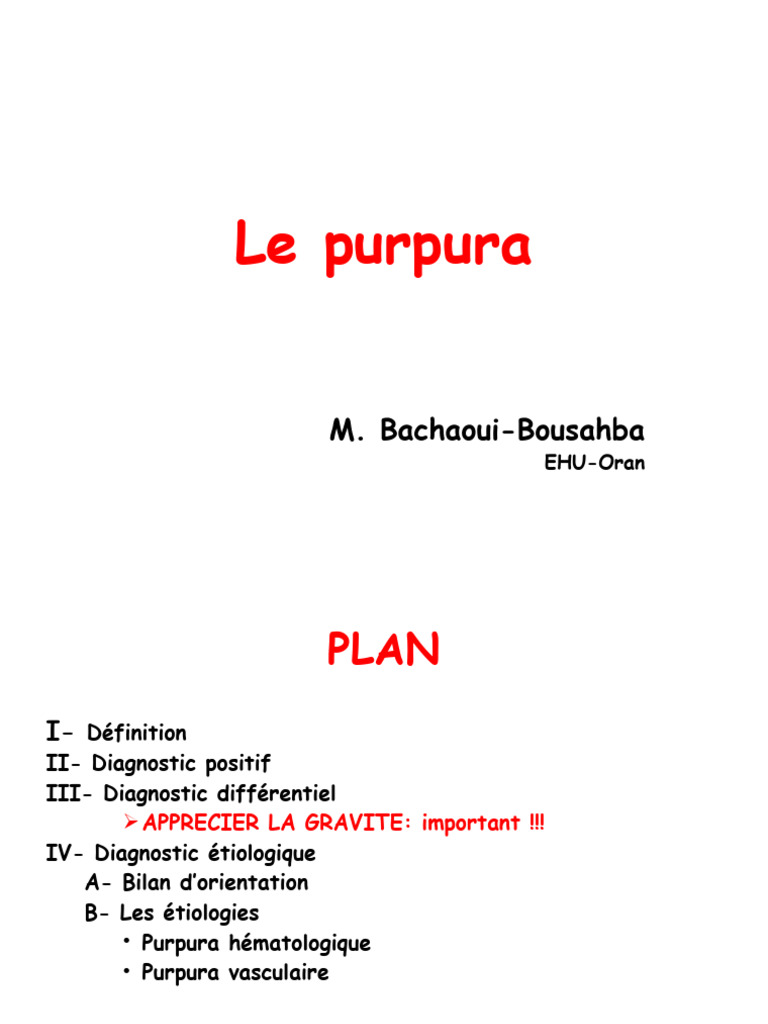 Le Purpura | PDF | Immunologie | Causes de décès