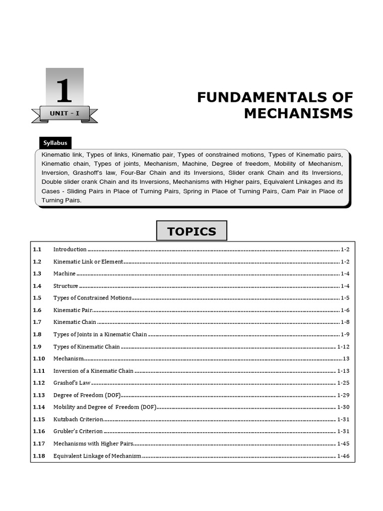 ⭐️⭐️KOM Unit 1 IMP ⭐️⭐️ | Download Free PDF | Machines | Kinematics