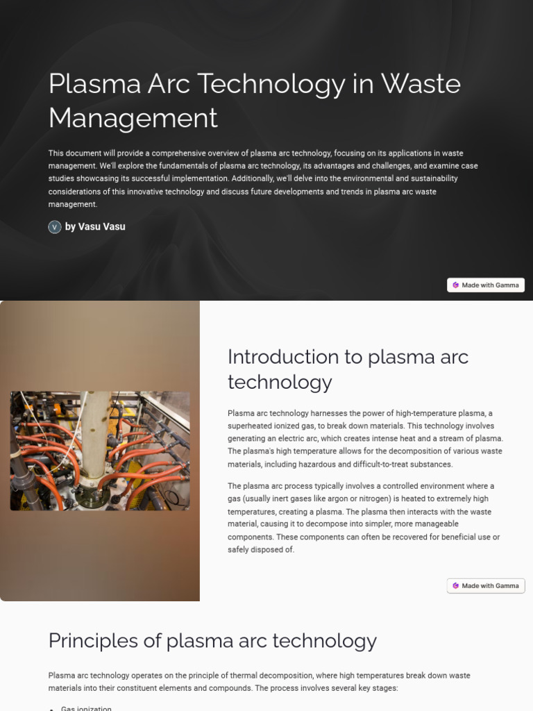Plasma Arc Technology in Waste Management | PDF | Waste | Waste Management