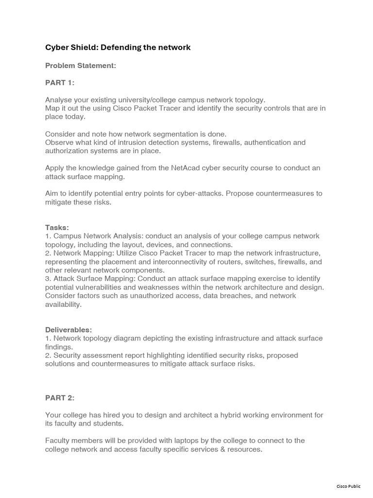 VIP 2024 - Cyber Security Industry Problem Statement-Cisco Public | PDF ...