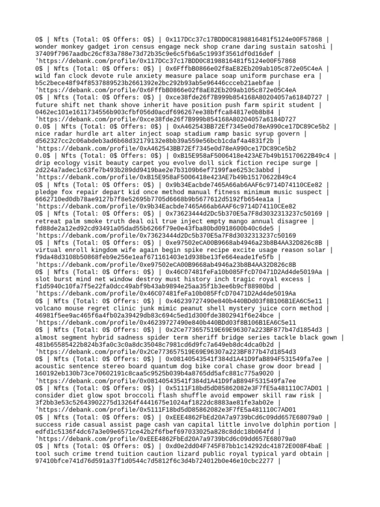 NFT Profiles with Zero Offers | PDF