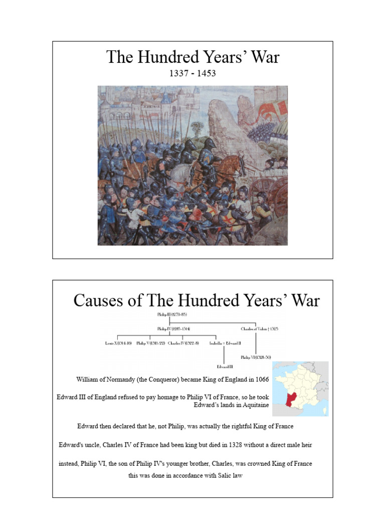 Hundred Years War Presentation | PDF | House Of York | European Royalty