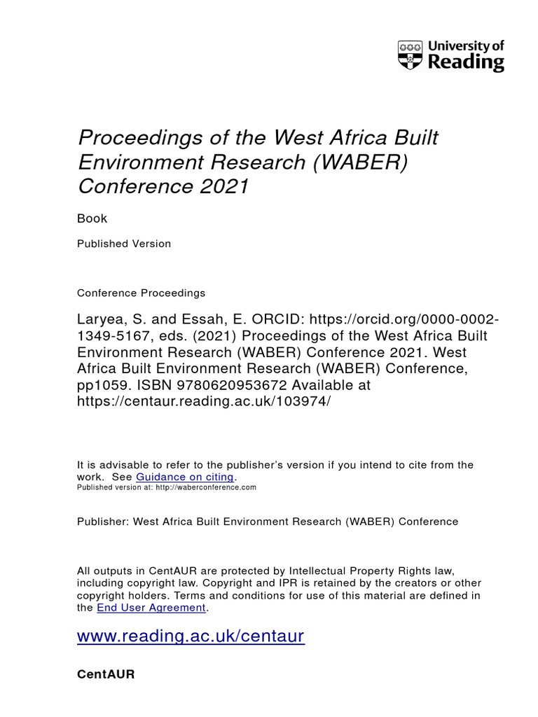 WABER 2021 Conference Proceedings | PDF | University | Copyright