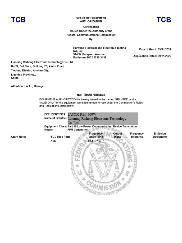 FCC Grant (2024-04-11 22 - 47 - 15) | PDF