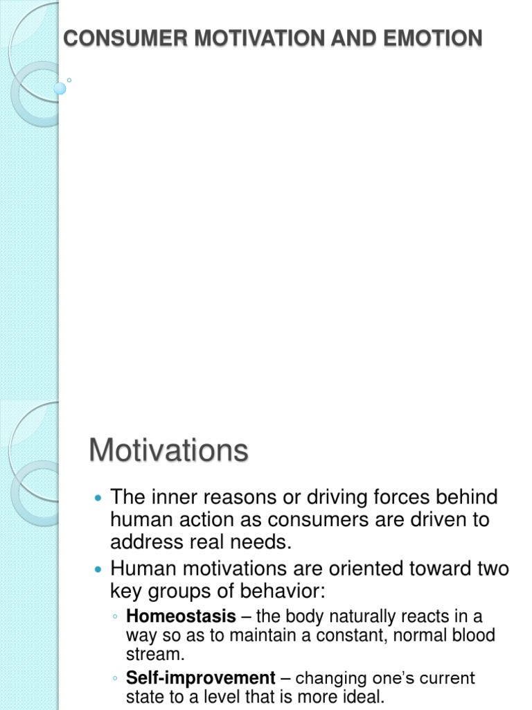 Consumer Motivation & Emotion - 2 | PDF | Motivation | Motivational
