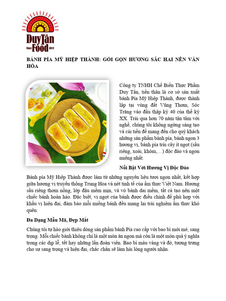 Bánh Pía Duy Tân Food | PDF