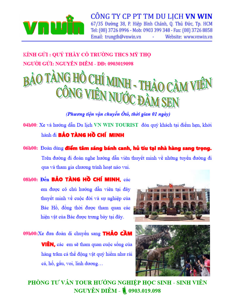 BT HO CHI MINH - THAO CAM VIEN - CVN DAM SEN 1 (An Trua Thao Cam Vien) | PDF