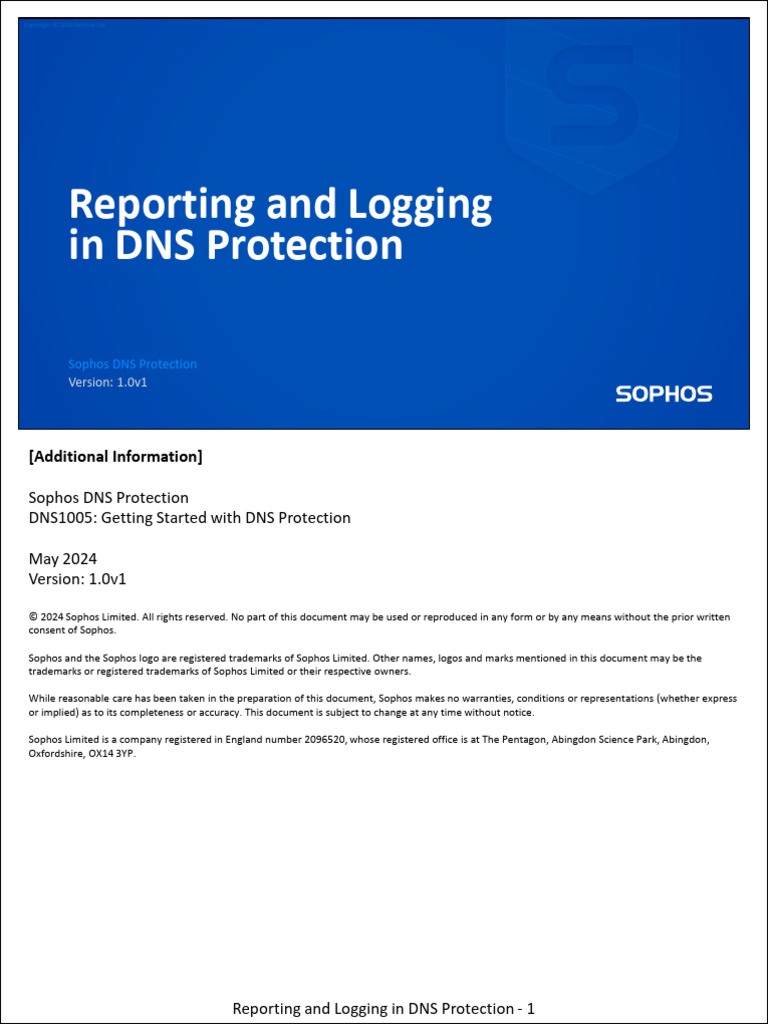 DNS1505 1.0v1 Reporting and Logging in DNS Protection | PDF | Domain Name System | Copyright