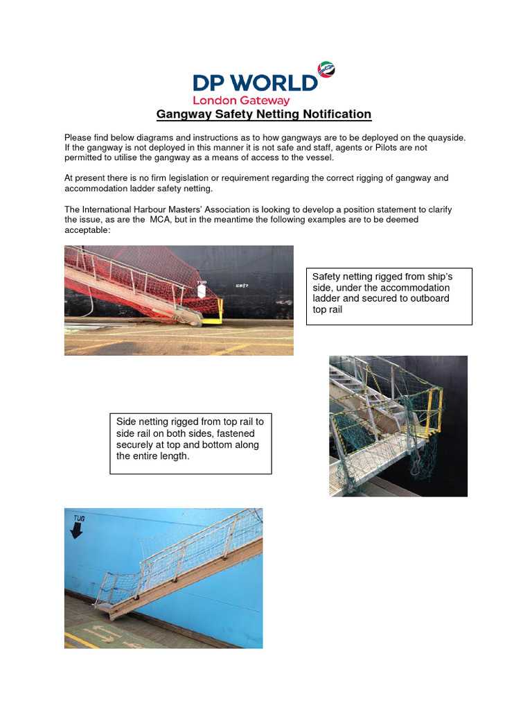Gangway Safety Netting Guidelines | PDF