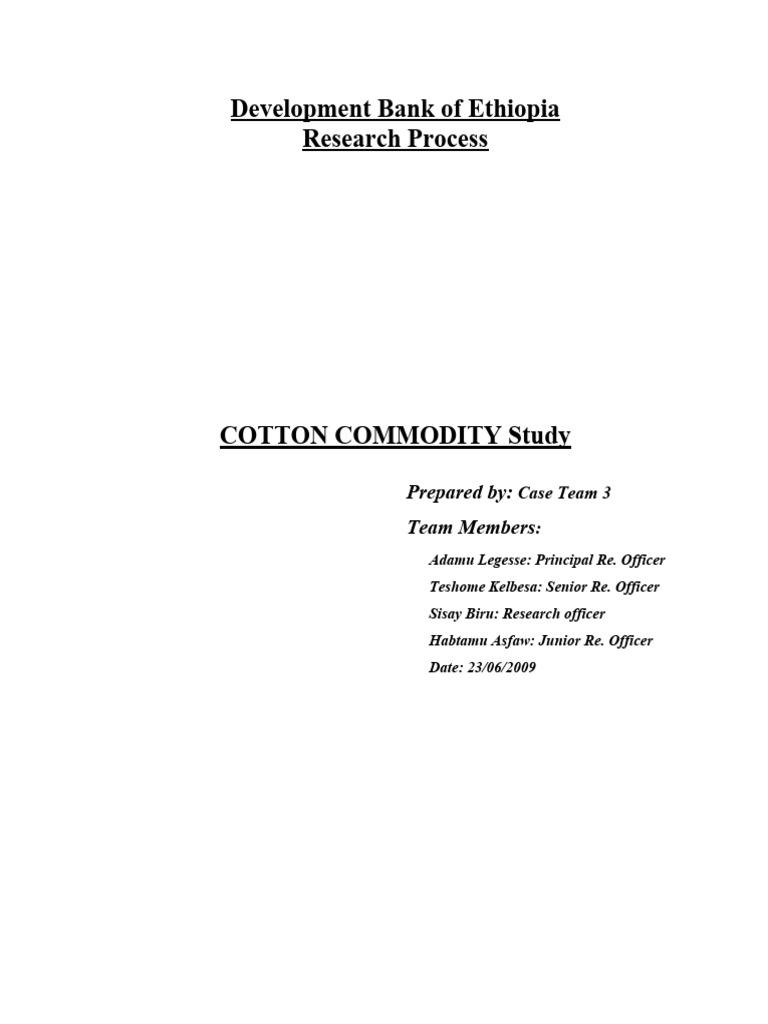 Cotton Commodity Study | PDF | Fertilizer | Cotton