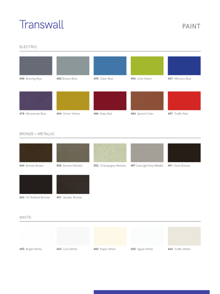 Transwall PaintCard Sep2023 (110400) | PDF | Artistic Techniques | Color
