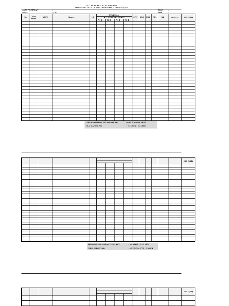 Daftar Nilai Mid Semester | PDF | Teaching Methods & Materials