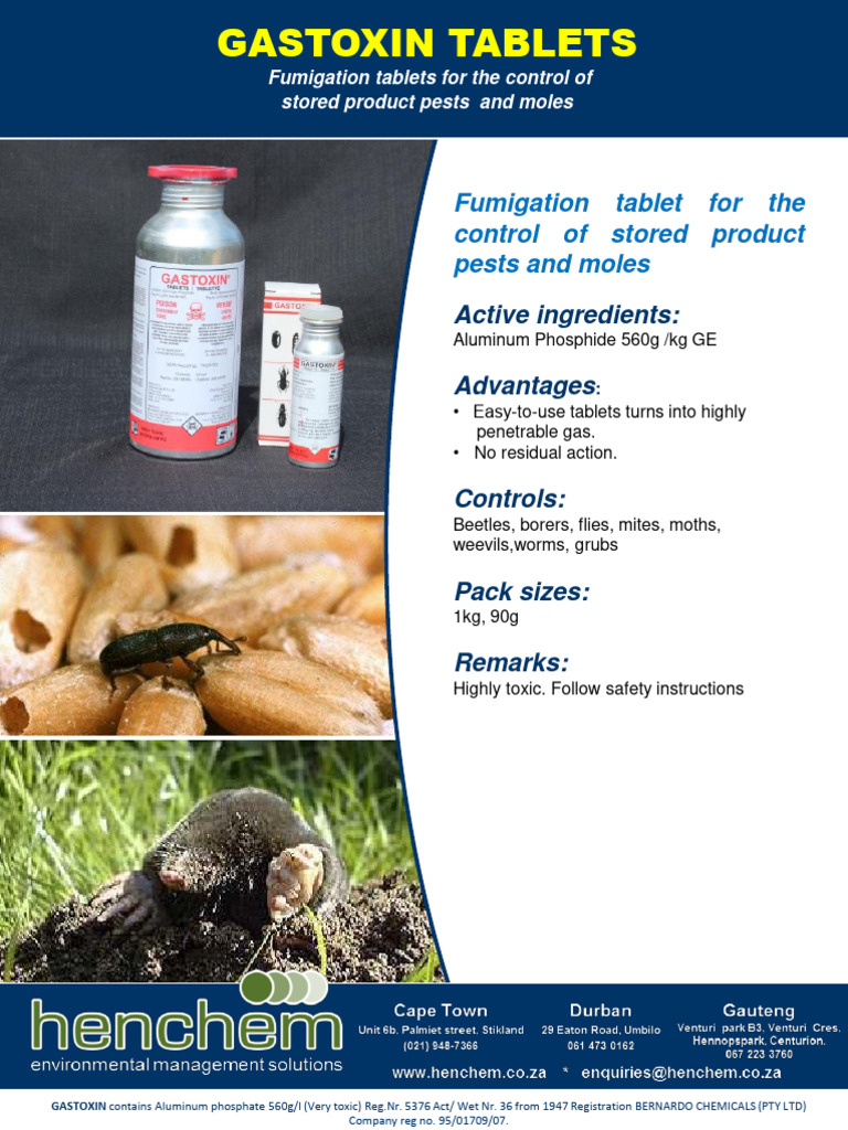 GASTOXIN Fumigation Tablets for Pests | PDF