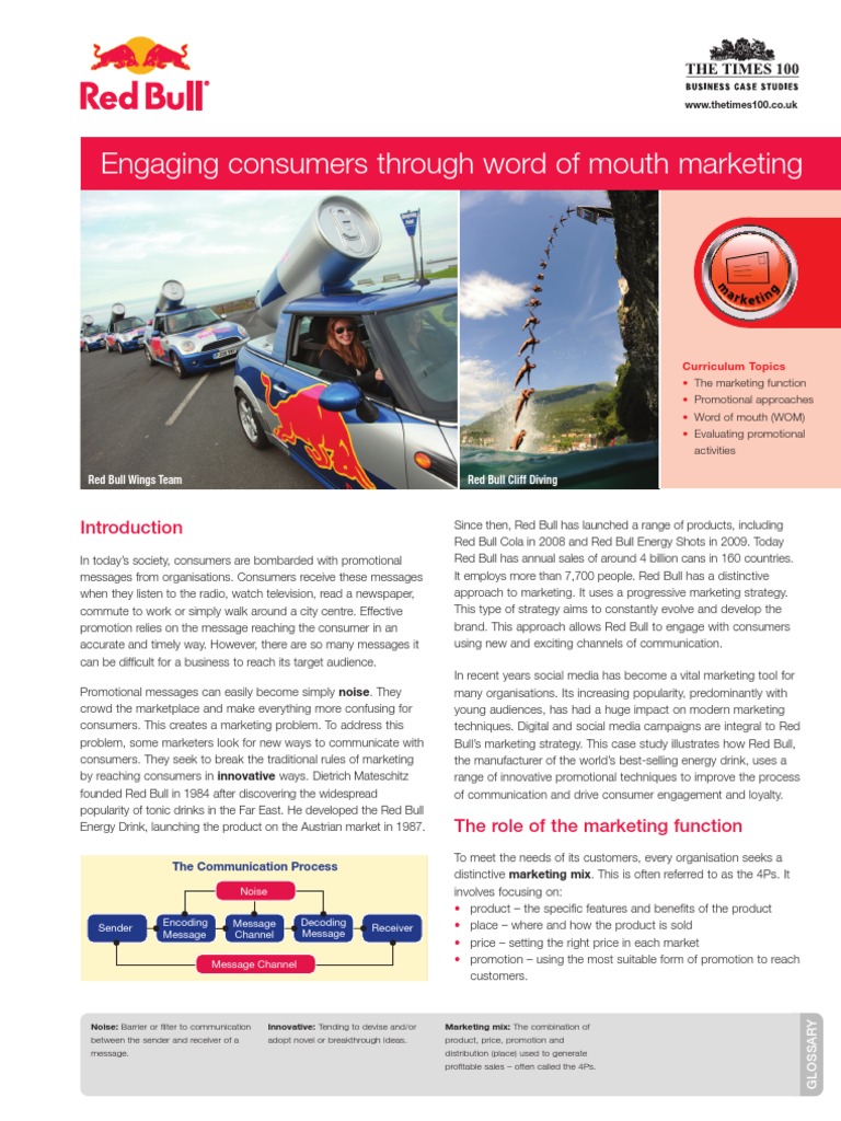 Red Bull Case Study | PDF | Promotion (Marketing) | Advertising