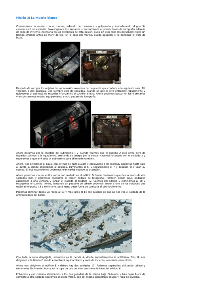 Commandos 2 Men of Courage - Misión 3 La Muerte Blanca | PDF | Guerra | Militar