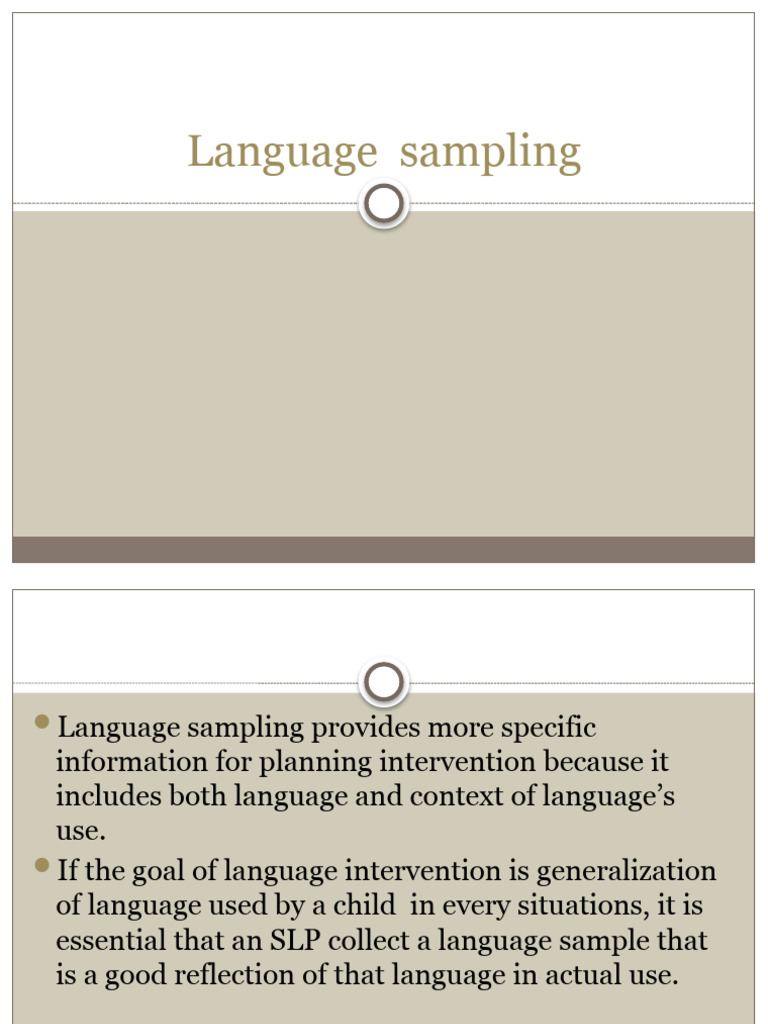 Language Sampling | PDF | Verb | Word